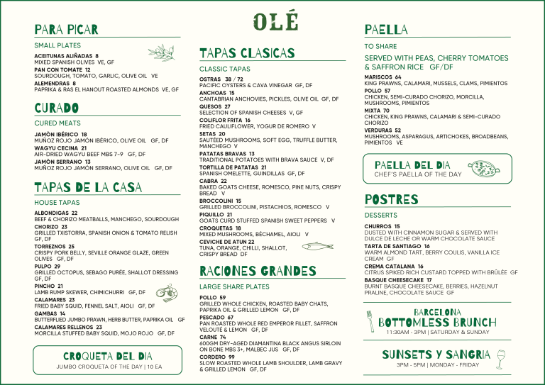 Menu - OLÉ Restaurant